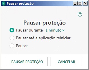 Como pausar e retomar a proteção do computador