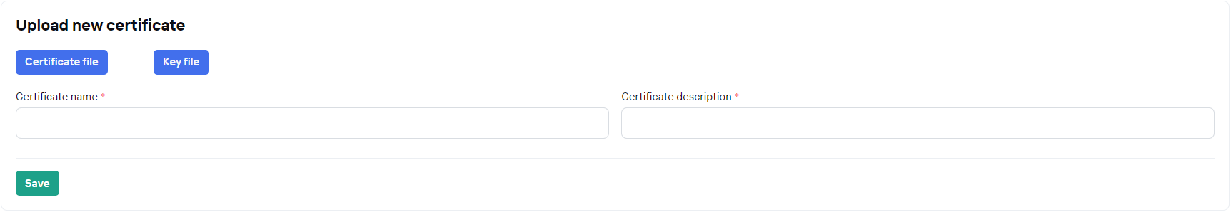 Uploading a new key/certificate pair