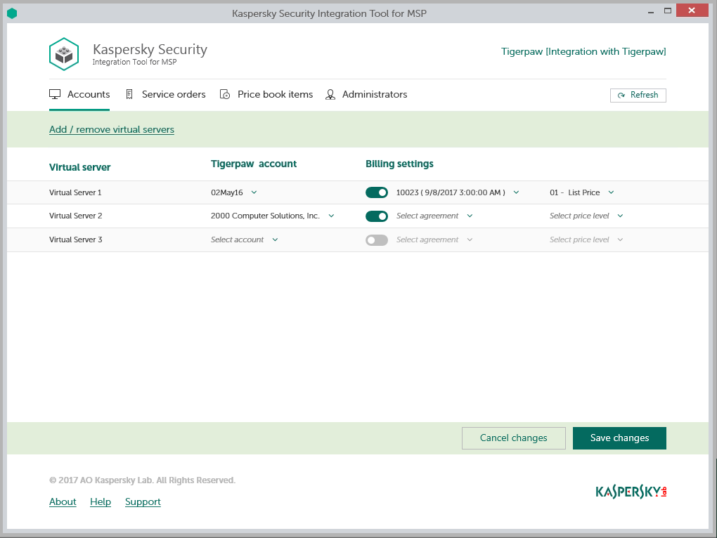 Integration scenario