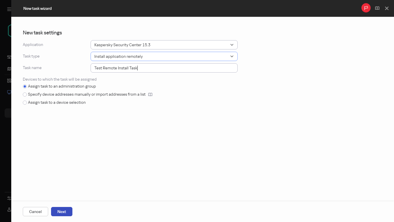 Installing an application remotely