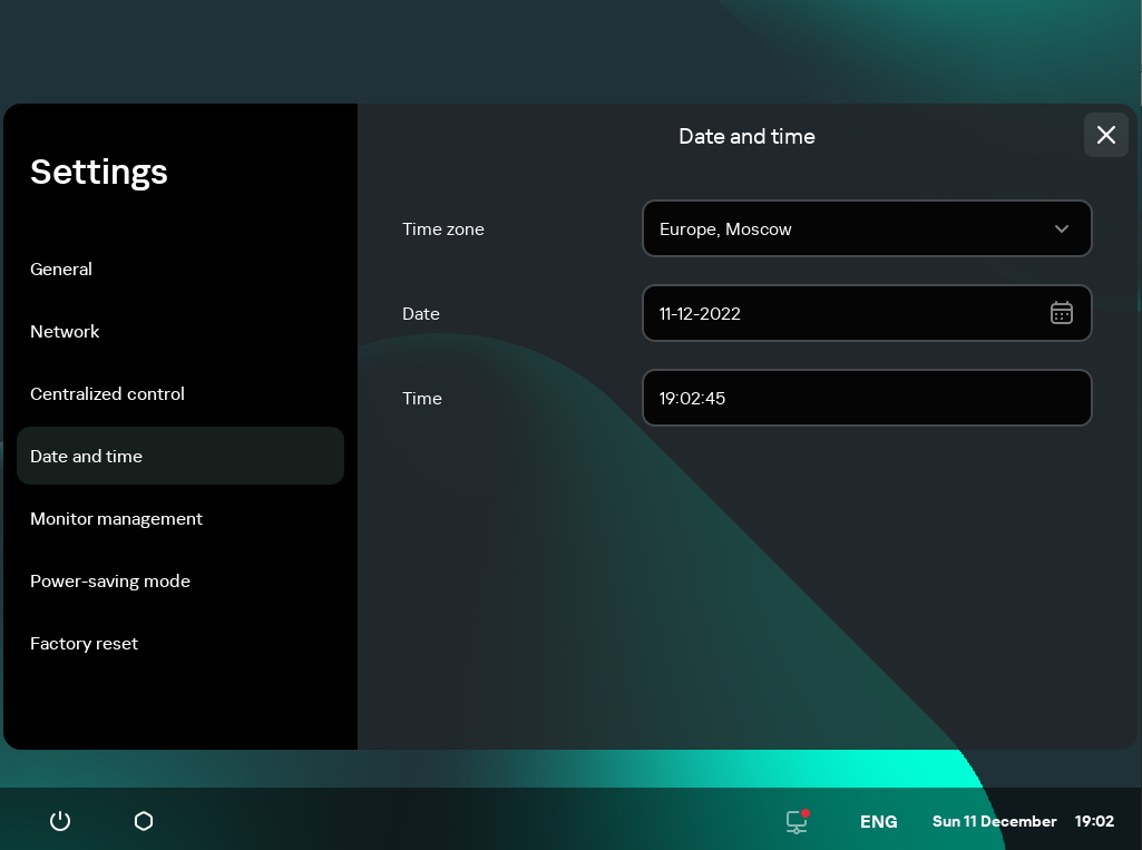 Configuring the date and time